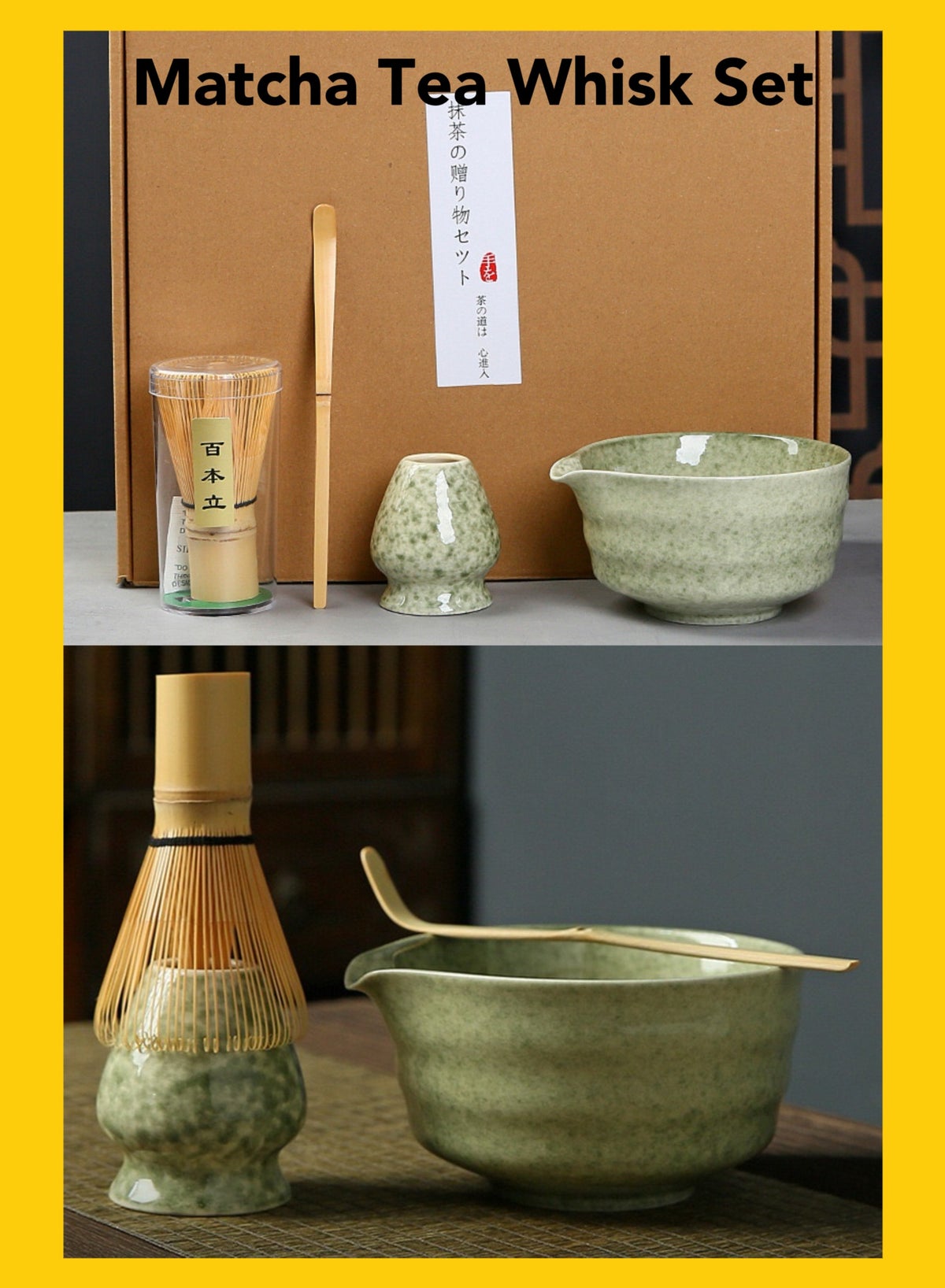 Oasis Casa 4Pcs Matcha Tea Whisk Set, Japanese Matcha Tea Kit ...