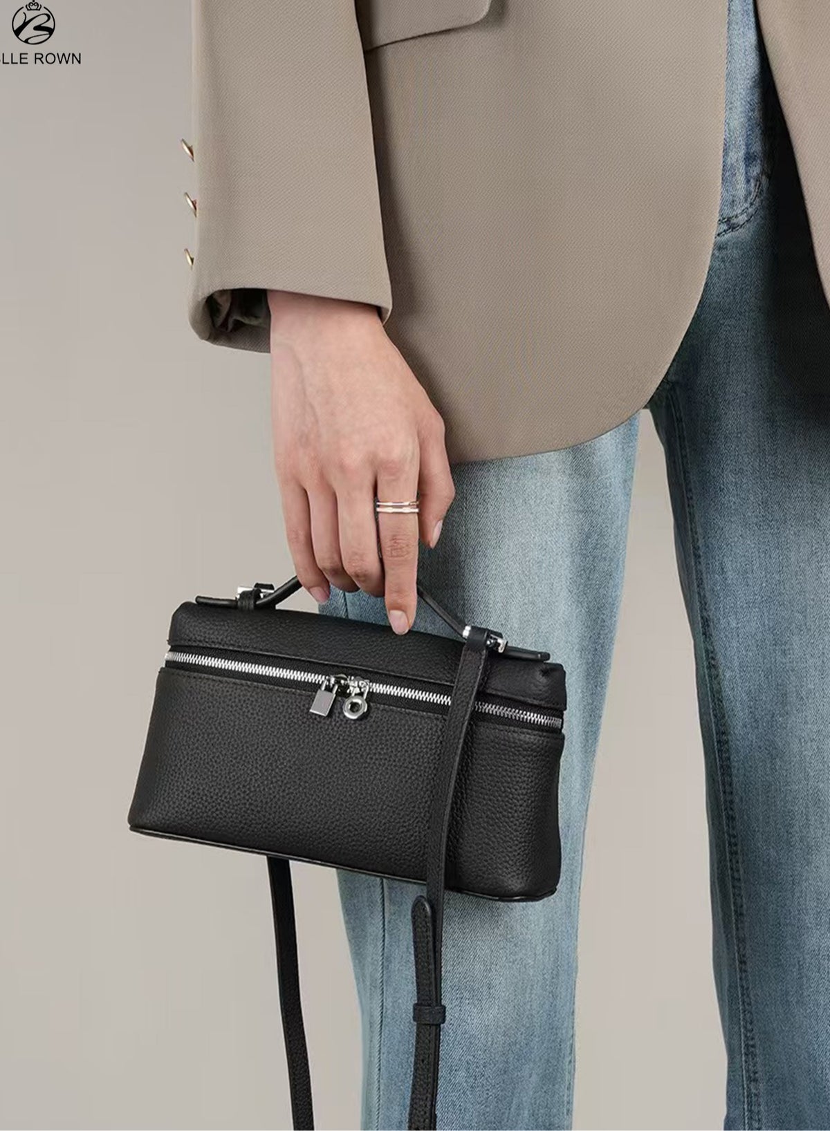 BLLE ROWN Fashionable Simple Women's Handbag Solid Black Color ...