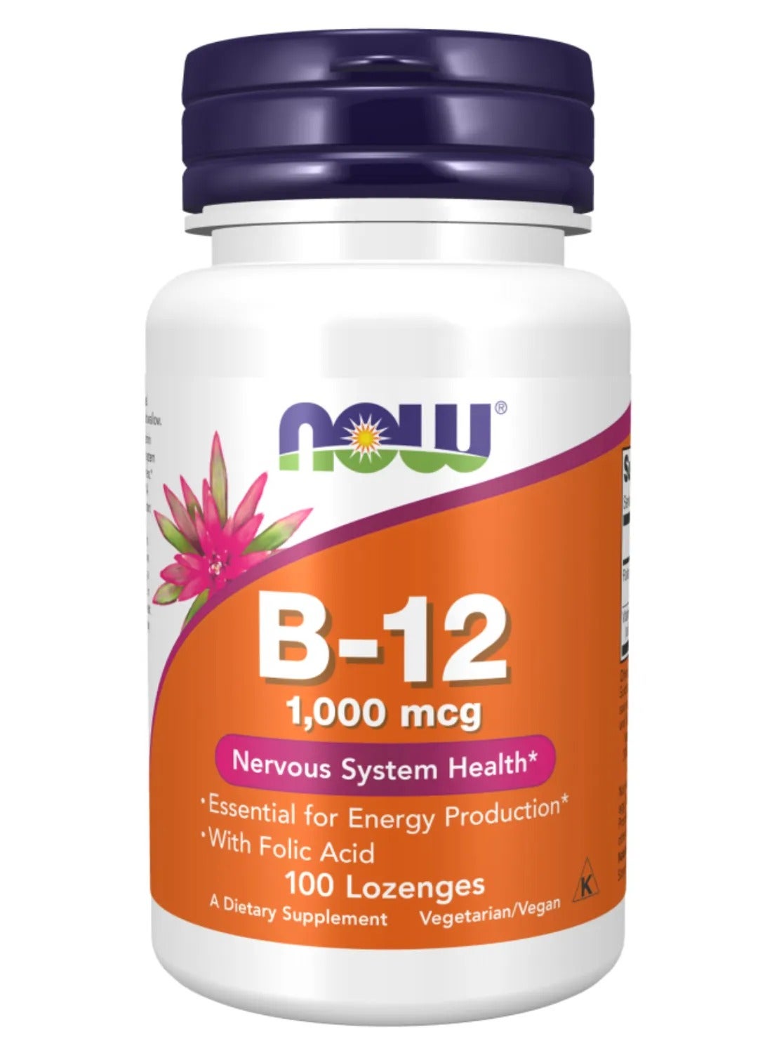 now Now Vitamin B12 Supplement 1000 mcg Lozenges With Folic Acid, Pack ...