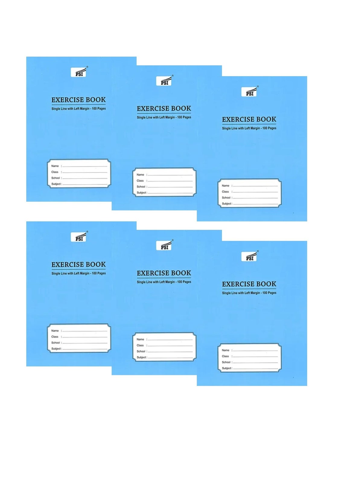 Psi 6-Piece Single Line Exercise Notebook 100 Pages | Best Price UAE ...