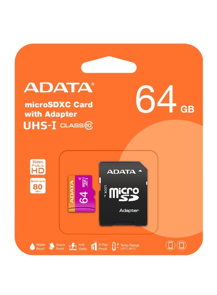أداتا بطاقة الذاكرة microSD-SDXC UHS-I U1 المميزة | 64 جيجابايت مع ...