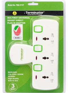 Terminator Terminator 3 Way Universal T-Socket Multi Adaptor With ...