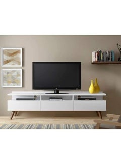 Homzmart MDF and Swedish Wood Tv Unit White - 210x40x60 cm | Best Price ...