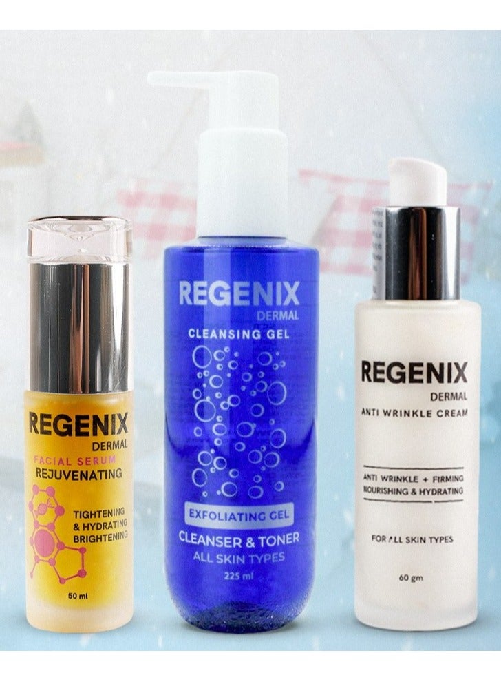 Regenix Daily skin routine Skin cream + face cleanins + serum | Best ...