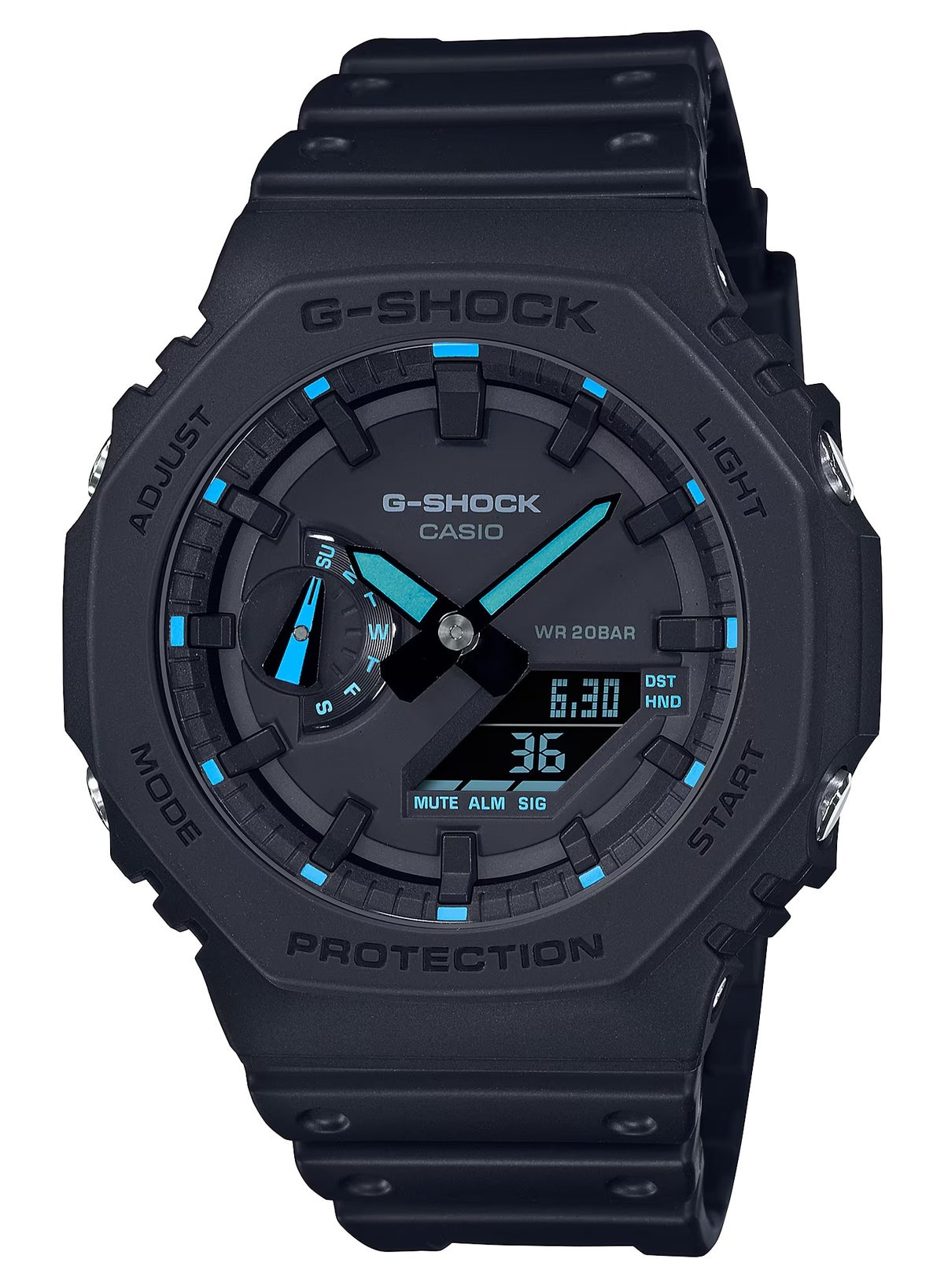 G-SHOCK Resin Strap Round Shape Analog & Digital Wrist Watch GA-2100 ...