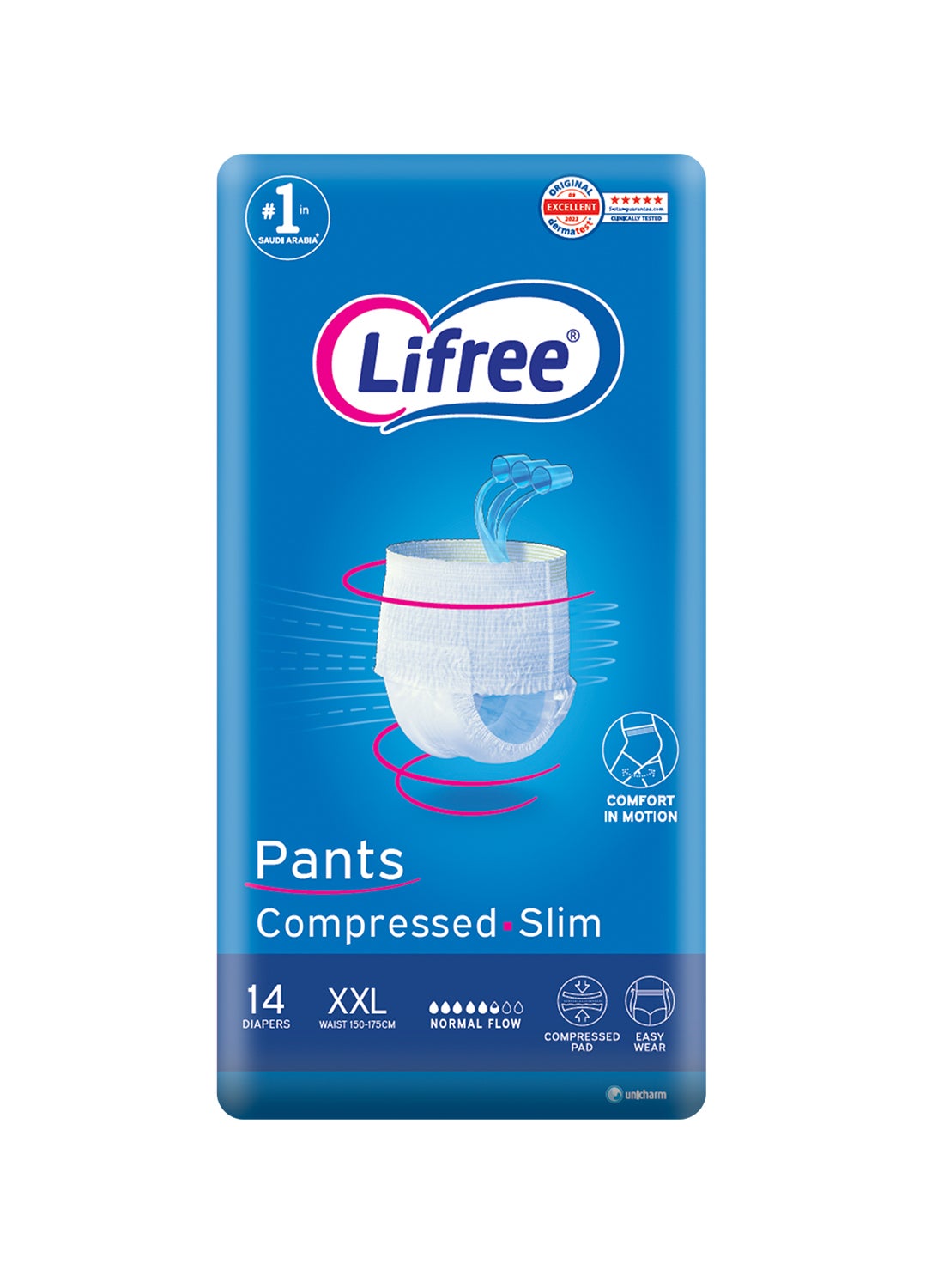 Lifree Compressed Pantsnormal Flow Xxl Size Jumbo Pack 14 Pieces | Best Price KSA | Riyadh, Jeddah