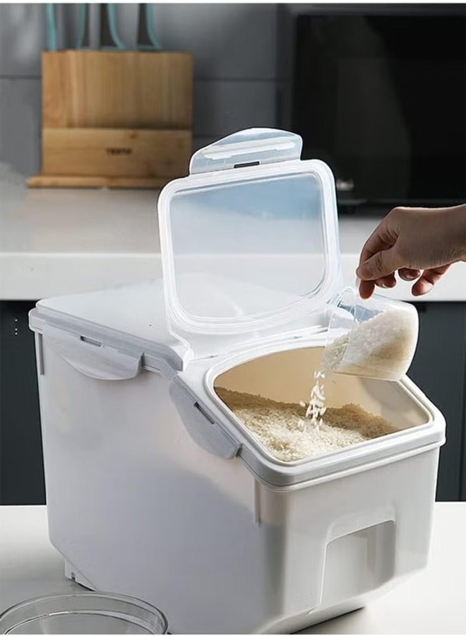 BLOOMING TIME Household Kitchen Plastic Sealed Rice Bucket Moisture ...