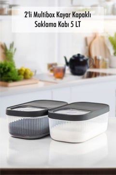 Depa 2-pack 5 Lt Multibox Storage Container with Sliding Lid & Food ...