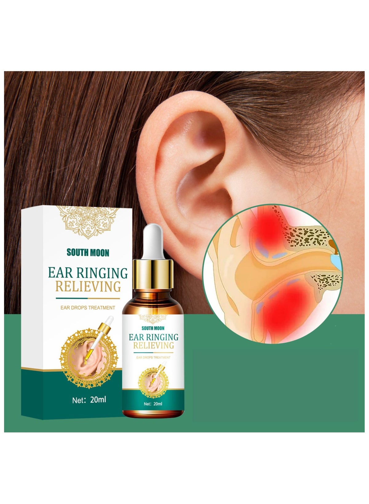 SOUTH MOON 20ml Ear Ringing Relieving Ear Drops Tinnitus Deafness Ear ...