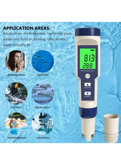 Generic PH Meter, 5 in 1 PH/TDS/EC/Salinity/Temp Meter with ATC, 0.01 ...