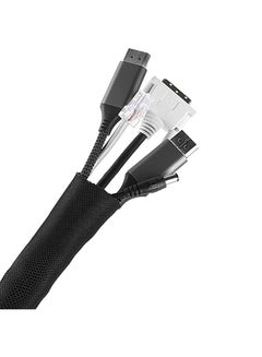 JOTO 15ft - 1/2 inch Cable Sleeve Cord Management, Woven Mesh ...