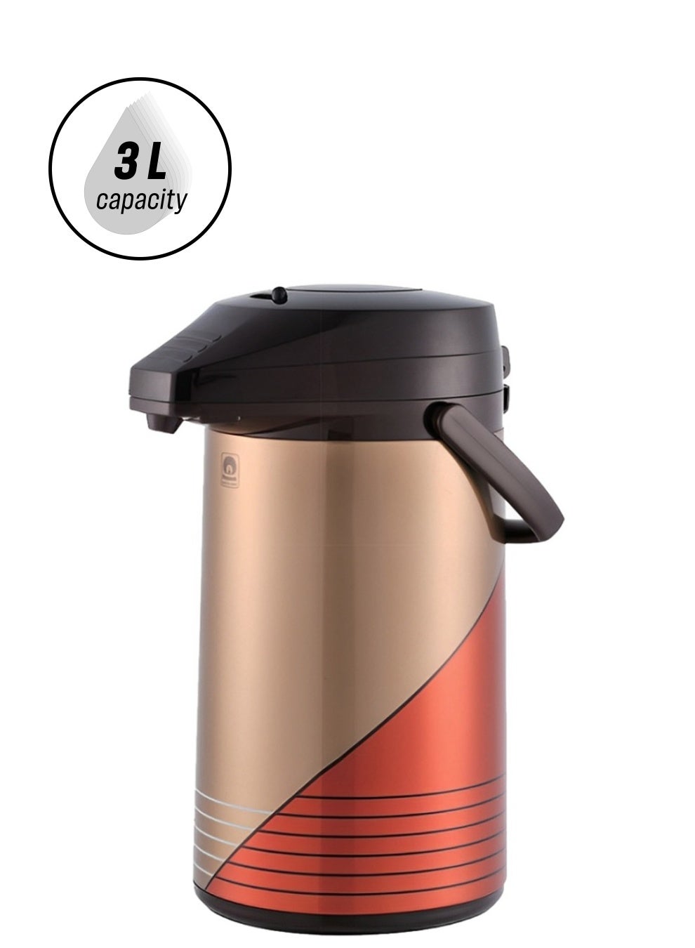 Peacock Vacuum Airpump Flask 3L Capacity, Japan-Made, Stainless Steel ...