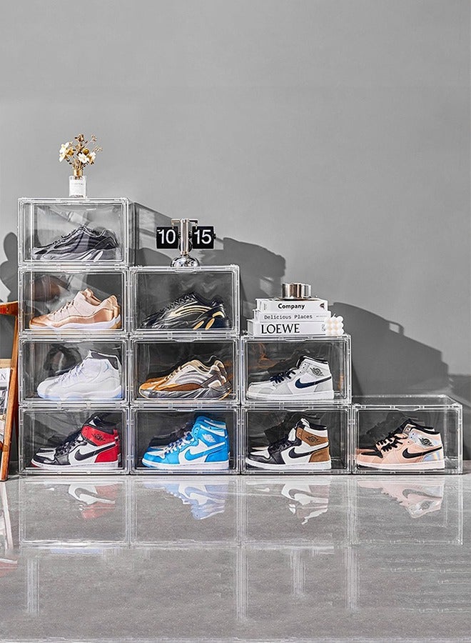 CityRiya-Long Large Shoe Storage Box Clear Stackable Shoes Organizer ...
