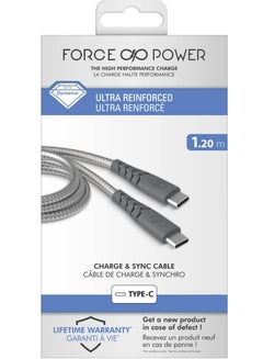 FORCE Force Power USB C to USB C Ultra Reinforced Cable 1.2M Lifetime ...