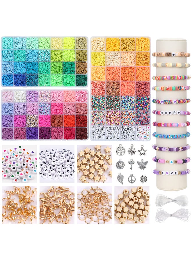 Generic 9900pcs Bracelet Making Clay Beads Kit, 80 Colors Heishi ...