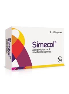 Simecol Simecol Activated charcoal & Simethicone capsules 20 capsules ...