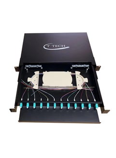 T Tech Fiber Optic Moving Patch Panel 12 Port with 12 Duplex Adapters ...