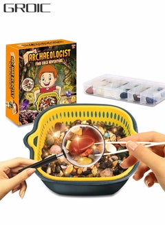 GROIC Treasure Hunt Gold Panning Toys for Kids, Gem Digging Kit Mineral ...