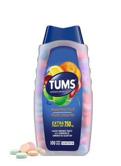 TUMS 100 Count Antacid Chewable Tablets, Extra Strength for Heartburn ...