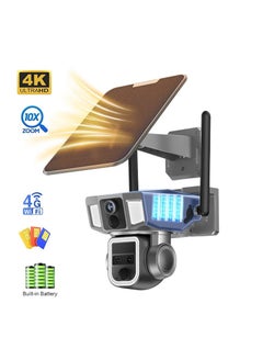 Generic 4G and WIFI -Solar Security Cameras Wireless Outdoor, 4K 8MP 4G ...