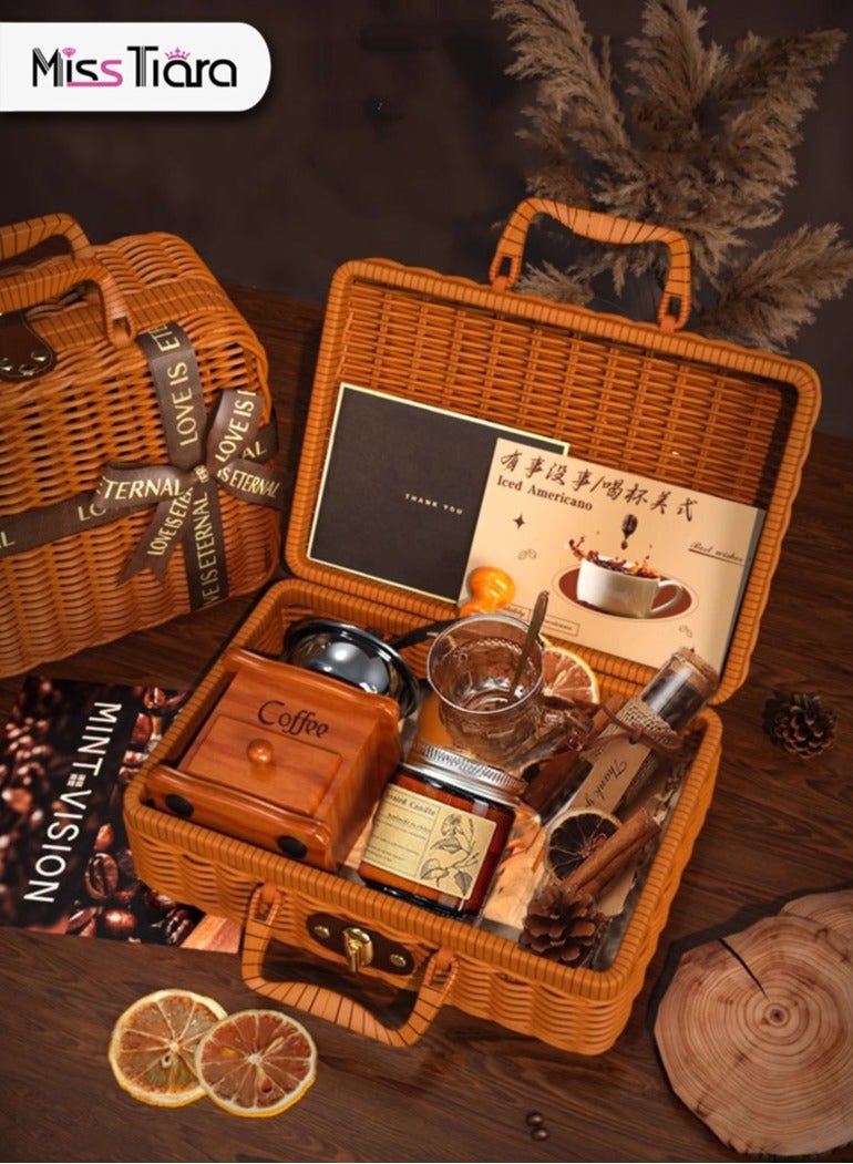 MissTiara Coffee Maker Gift Basket Set With Portable Hand-held Gift Box ...