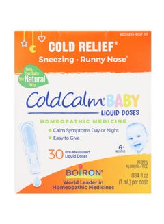 Boiron Cold Calm Baby Liquid Doses Cold Relief 6+ Months 30 Liquid ...