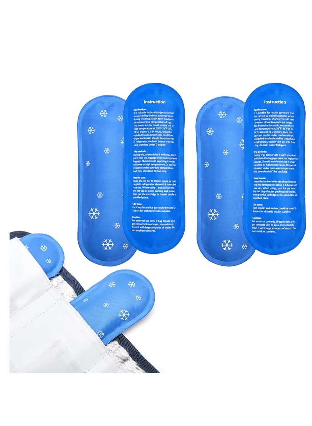 DMG TECH 4 Pcs Insulin Ice Pack Ice Packs for Insulin Cooler Travel ...