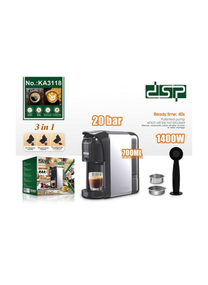 DSP DSP KA3118, 3-in-1 Capsule Coffee Machine | Best Price Egypt ...