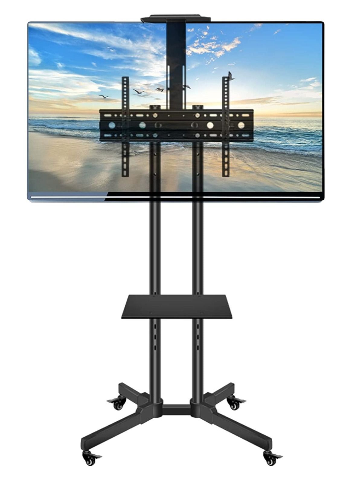 Generic Mobile Monitor Stand with Wheels Rolling TV Cart Floor Stand ...