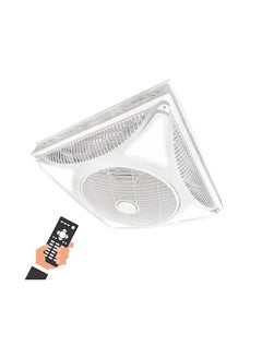 ESNCO Ceiling Fan with 4 LED Lights, 60x60-14 cm, Remote Control, Low ...