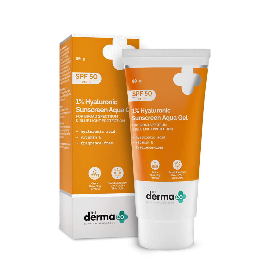 THE derma Co The Derma Co 1% Hyaluronic Sunscreen Aqua Gel with SPF 50 ...