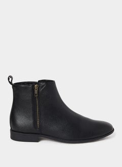 Styli Narrow Round Toe Chelsea Boots in Textured Faux Leather KSA ...
