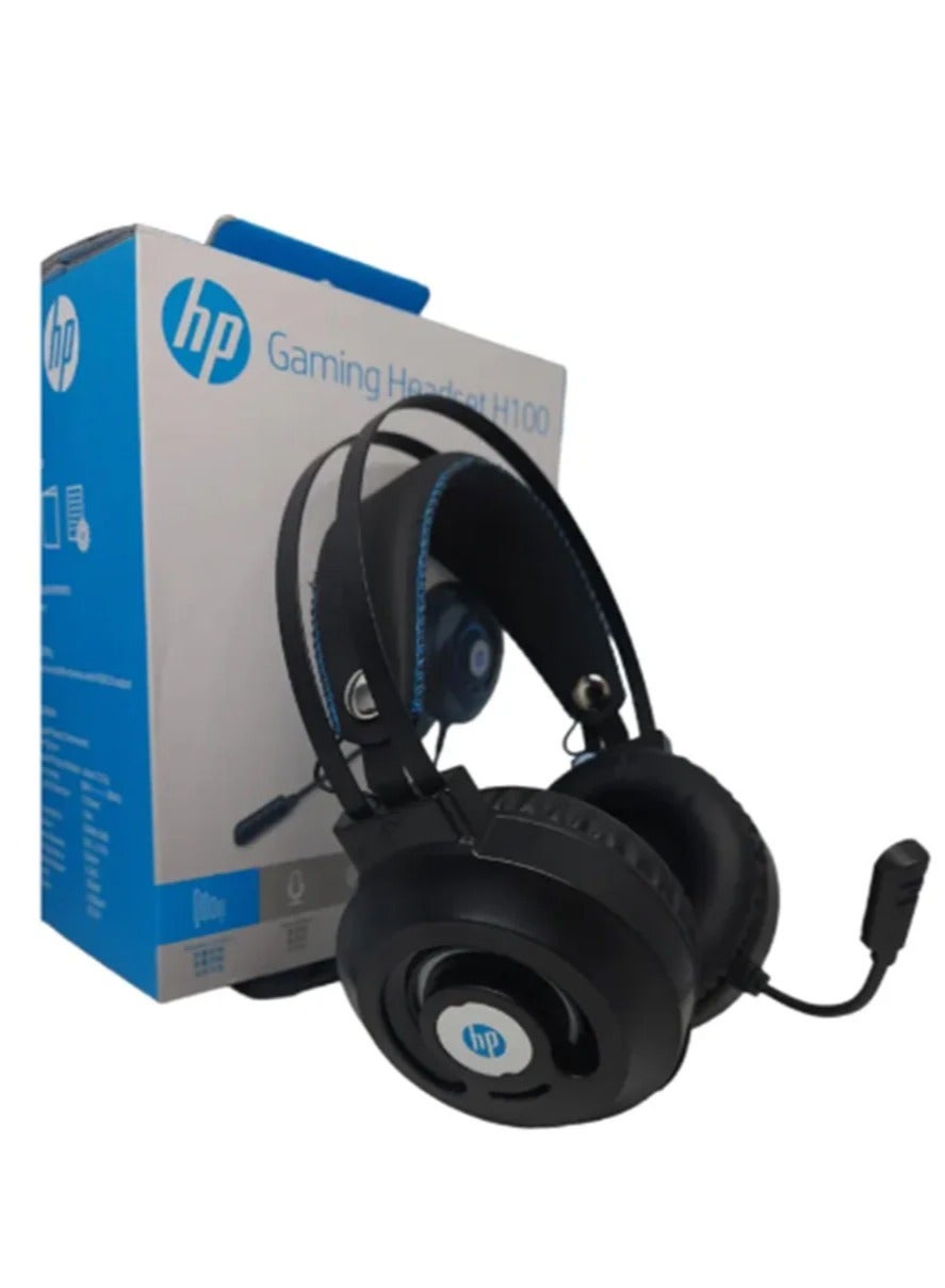 HP Gaming headset H100, USB 2.0 cable 50mm speaker wired headphones ...