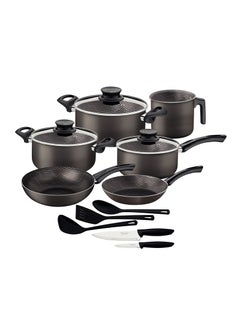 TRAMONTINA Since 1911,Made in Brazil- Paris 14 Pieces Graphite Aluminum ...