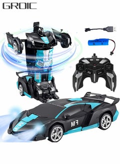 GROIC Transform RC Car Robot, LED Remote Control Car Transforming Robot ...