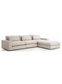 Al Home 4 Seater L-shape Sofa 200×250×80×90 Cm - Beige KSA | Riyadh, Jeddah
