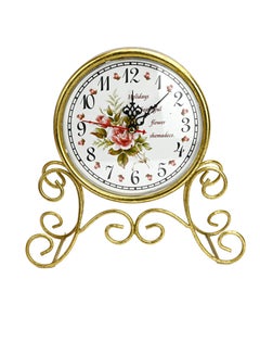 Generic Table Clocks, Non-Ticking Retro Art Desk Clock for Living Room ...
