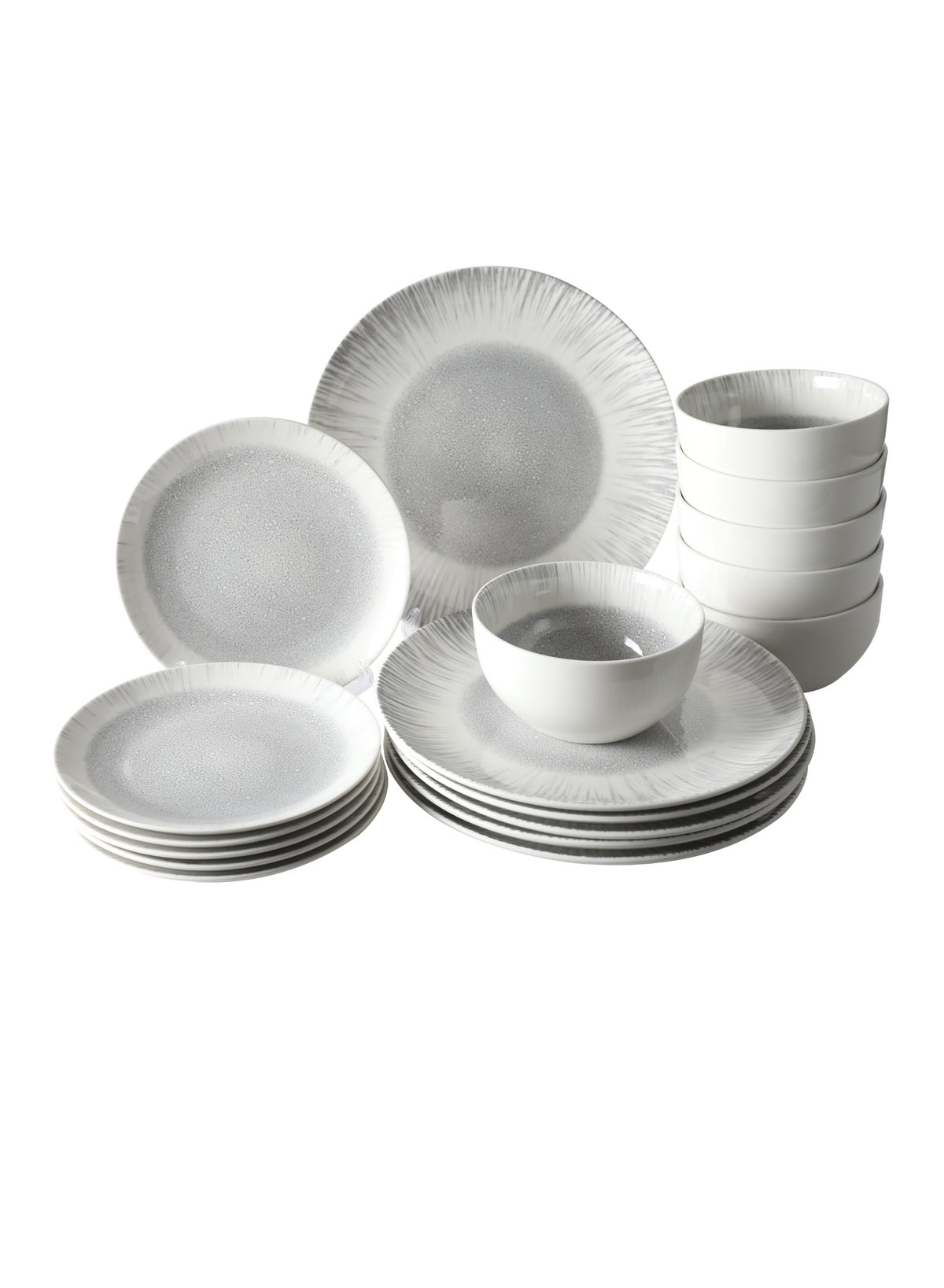 Noon East 18 piece Porcelain Dinnerware Set, Set for 6, Microwave ...