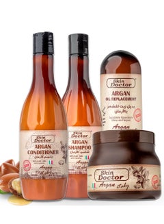 Skin Doctor Argan Oil Set (Argan Shampoo - Argan Conditioner - Argan ...