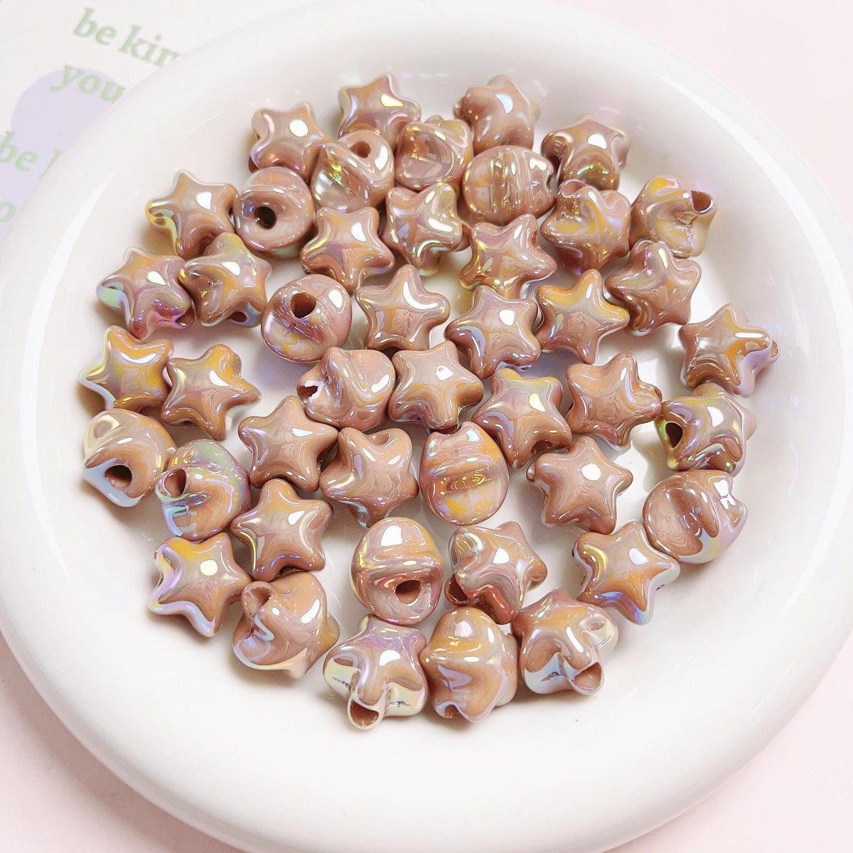 Generic Cream plating UV macaron color five-pointed star straight hole ...