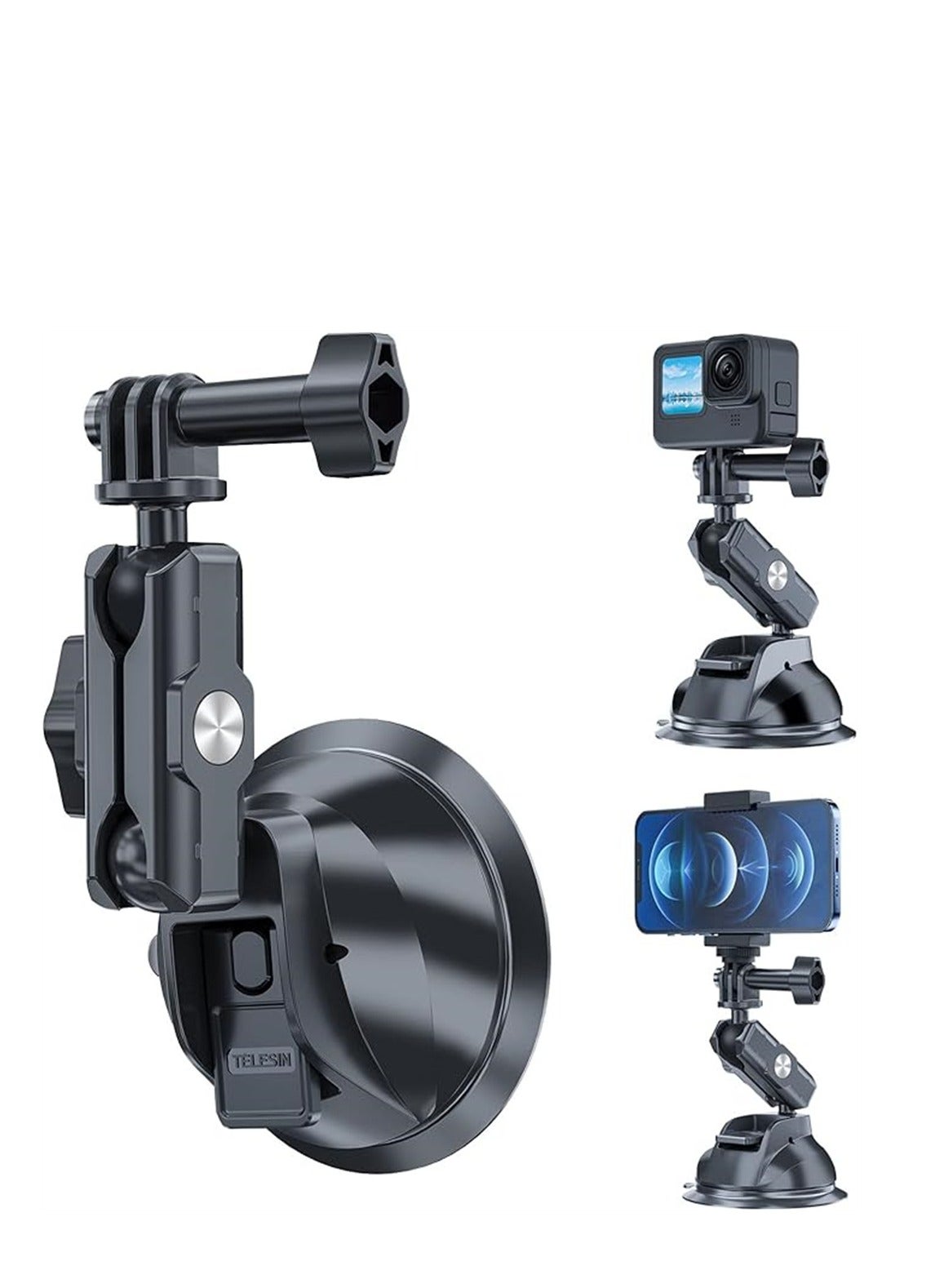 SYOSI Car Suction Cup Mount for GoPro, Insta 360 Phones, Windshield ...