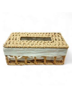 Plan A Plan A Hand Woven Rattan Tissue Box with Breathable Fabric Liner ...