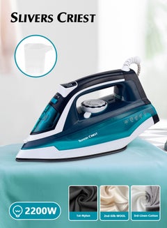 SLIVERS CRIEST Adjustable steam spray iron with non-stick soleplate and ...