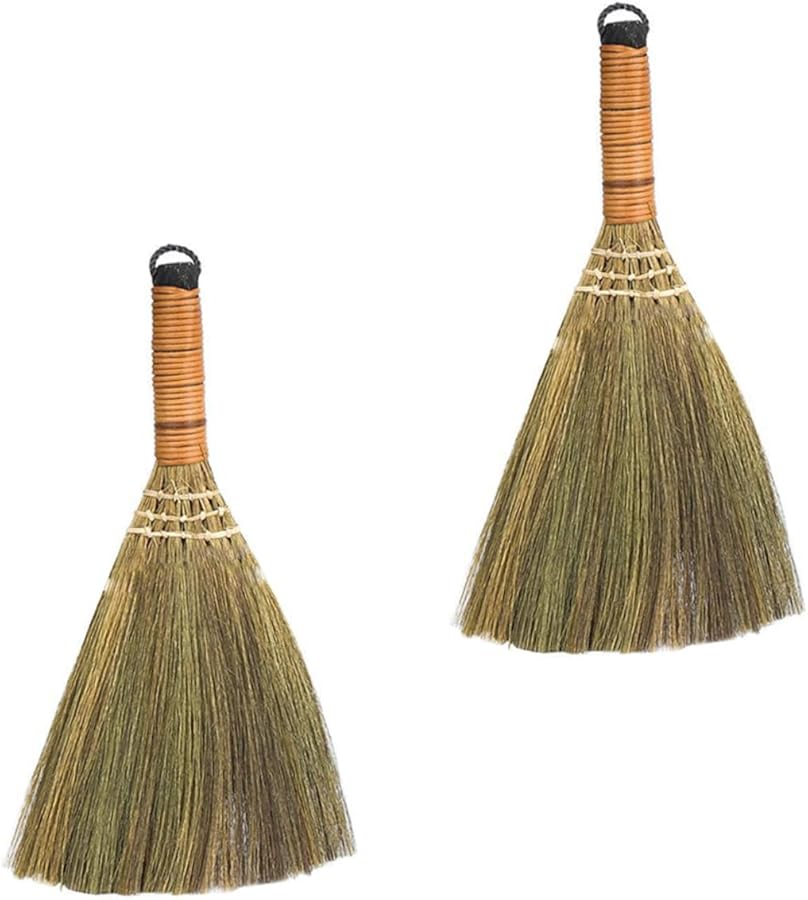 Generic 2pcs Natural Straw Broom Set For Hardwood Floor And Desk Indoor ...