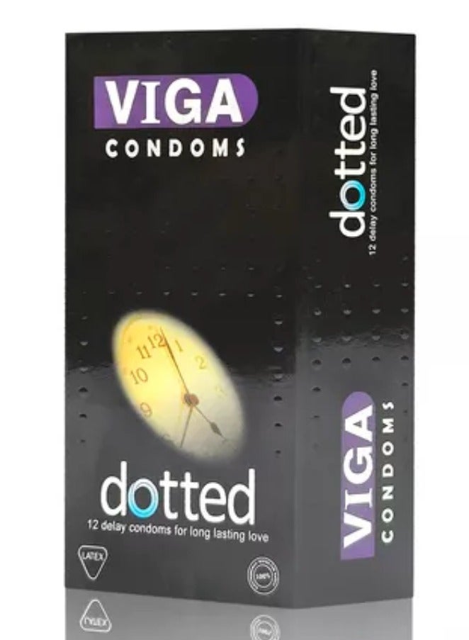 VIGA Condoms Dotted 12 Delay Condoms For Long Lasting Love | Best Price KSA | Riyadh, Jeddah