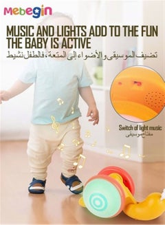 MEBEGIN Cute Spin Balls Snail Pull Toy with Light and Sound for 1 Year Old Toddlers & Up,Pull ...