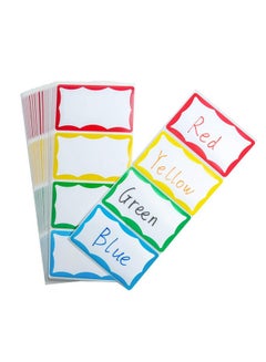 WIWAPLEX Plain Name Tag Sticker,Colorful Border Name Tag Labels, Self ...