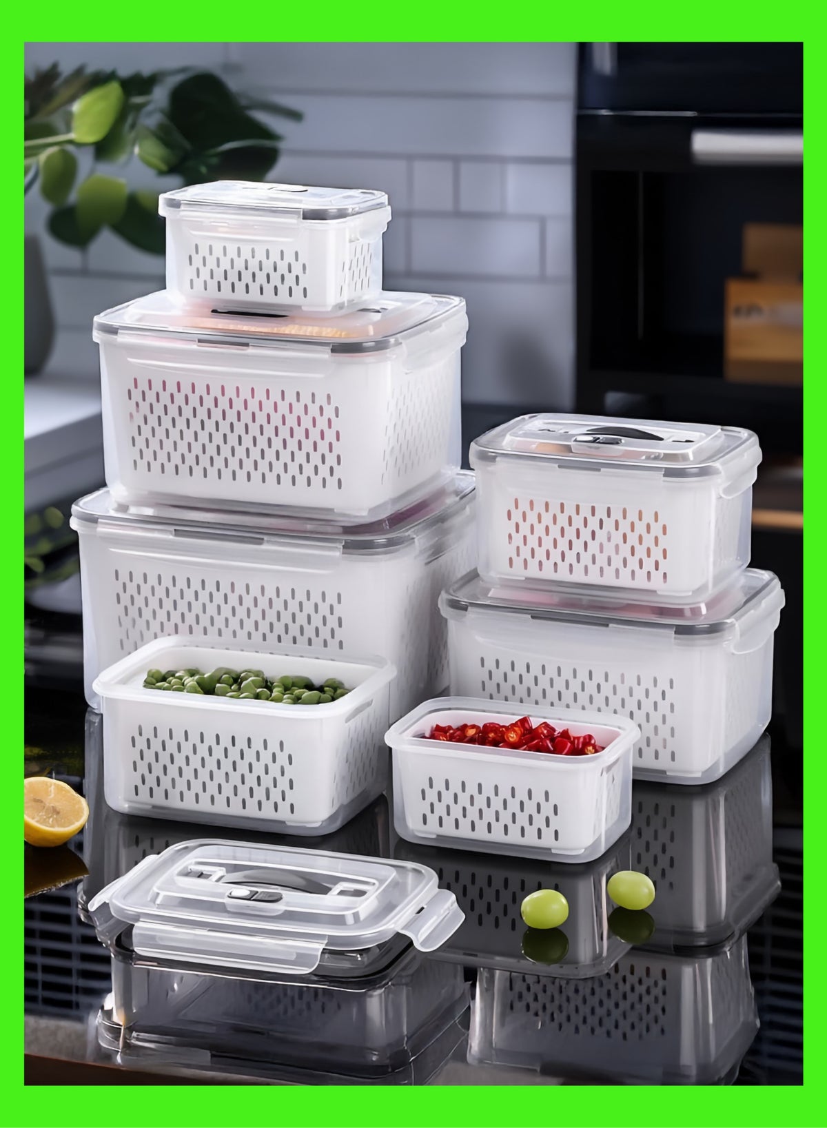 YAH Creation 6PCS/Set - 24 Piece - YAH Smart Kitchen Storage Boxes ...