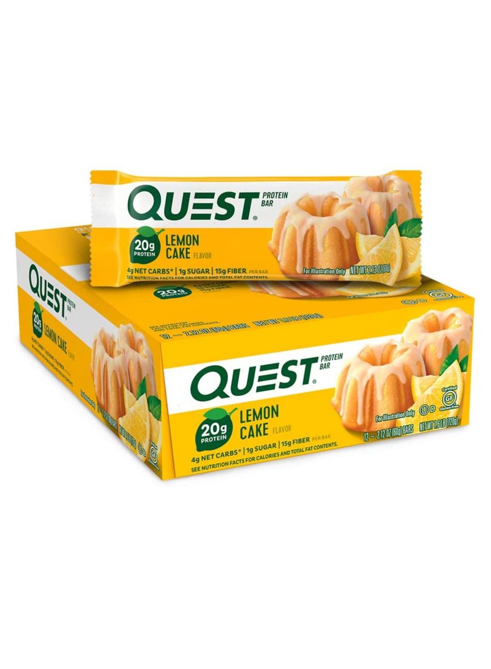 Quest Nutrition Quest Nutrition Protein Bar, Lemon Cake, 12 Count ...
