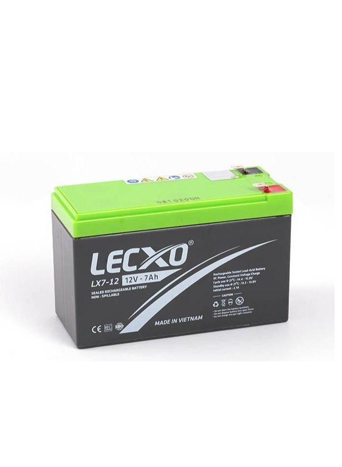 Lecxo LECXO 12V 7Ah Lead Acid Rechargeable Battery | Best Price KSA ...